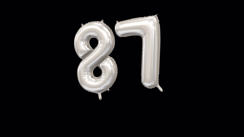 Anniversary Celebration Helium Balloon Number 87 Stock Footage Video ...