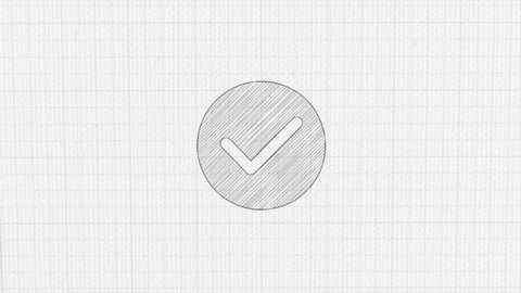 Check Mark Icon Color Drawing Effect Stock Footage Video (100% Royalty ...