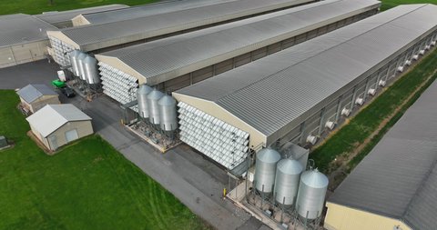 Factory Farm Chicken Houses Massive Operation Stock Footage Video (100% ...