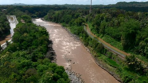 Progo River Drainage Systems View Drone Stock Footage Video (100% ...