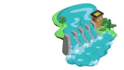 Hydropower Vector Grafic Animation Hydroelectric Green Stock Footage ...