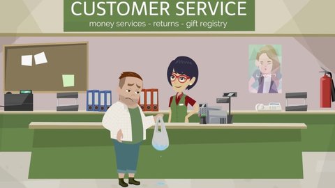 Customer Service Cartoon Animation Concept Stock Footage Video (100% ...