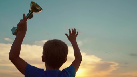 Kid Celebrating Victory Winner Sports Concept Stock Footage Video (100% ...