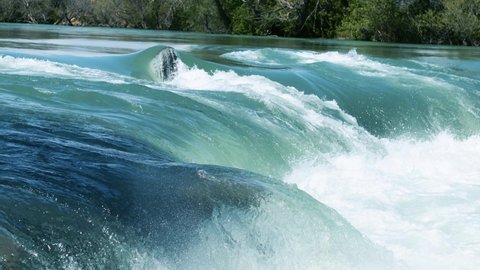 Beautiful Waterfall That Flows Into River Stock Footage Video (100% ...