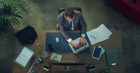 Cinematic Top View Shot Young Successful Stock Footage Video (100% ...