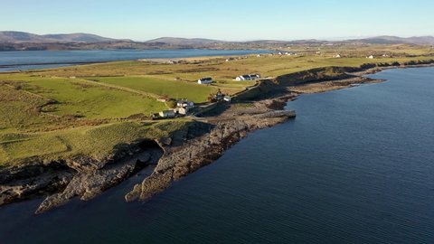 Aerial View Ballysaggart Pier 15th Century Stock Footage Video (100% ...