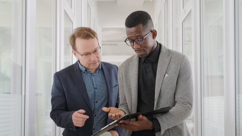 Two Men Different Races Ethnicities Walking Stock Footage Video (100% ...