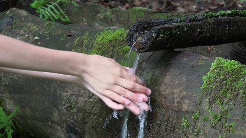 Child Washing Hands River Water Kid Stock Footage Video (100% Royalty ...