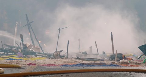 Smoke After Burning Statues Decorations Las Stock Footage Video (100% ...