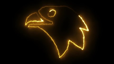 Glowing Neon Icon Eagle Logo Graphic Stock Footage Video (100% Royalty ...
