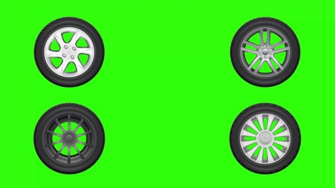 Spinning Wheels Vector Using Greenscreen Stock Footage Video (100% ...