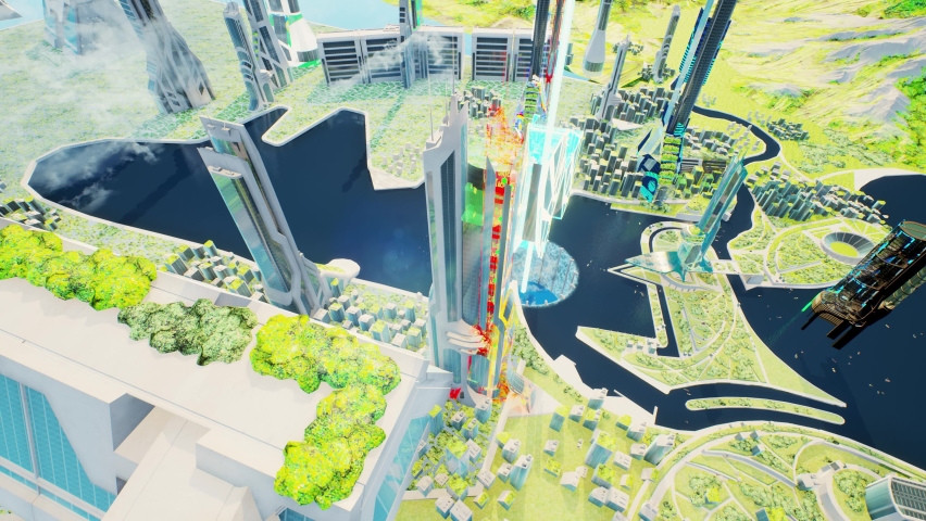 super cool utopia city metaverse Stock Footage Video (100% Royalty-free ...