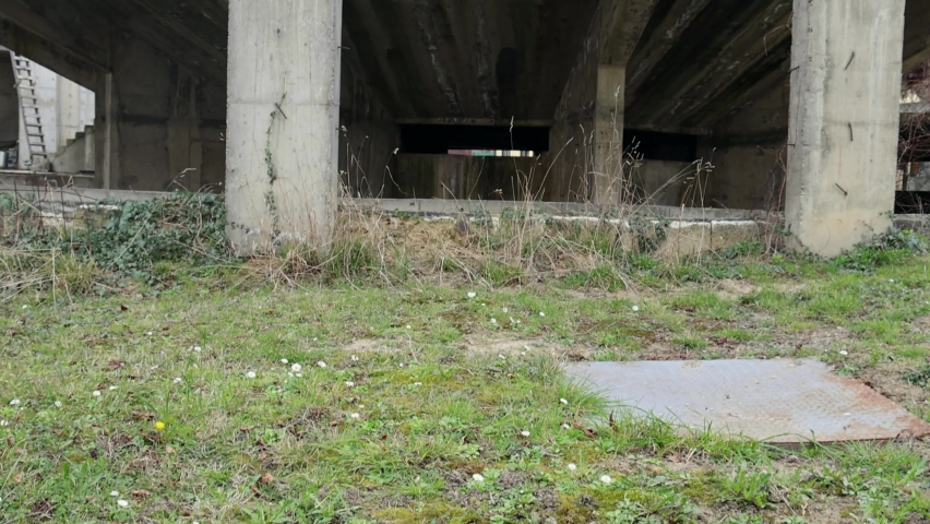 Large Round Concrete Building Structure Under Stock Footage Video (100% ...