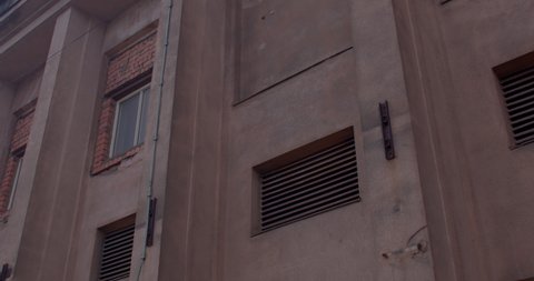 Facade Prison Building Windows Ventilation Grilles Stock Footage Video ...