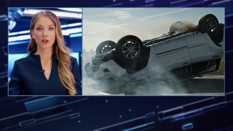 Breaking Tv News Live Report Anchor Stock Footage Video (100% Royalty ...