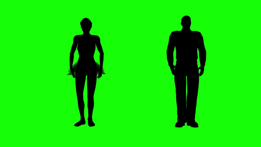 couple dance silhouette green screen Stock Footage Video (100% Royalty ...