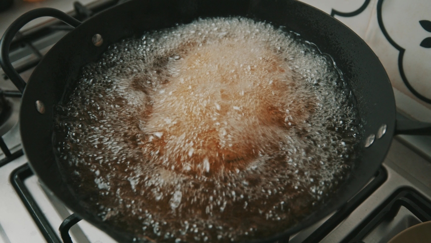 potato chips fired hot boiling oil Stock Footage Video (100% Royalty ...