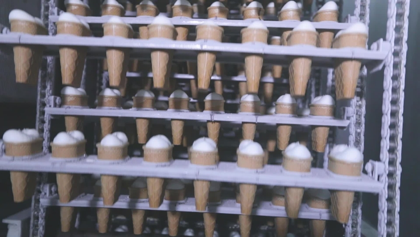 ice cream after freezing factory production Stock Footage Video (100% ...