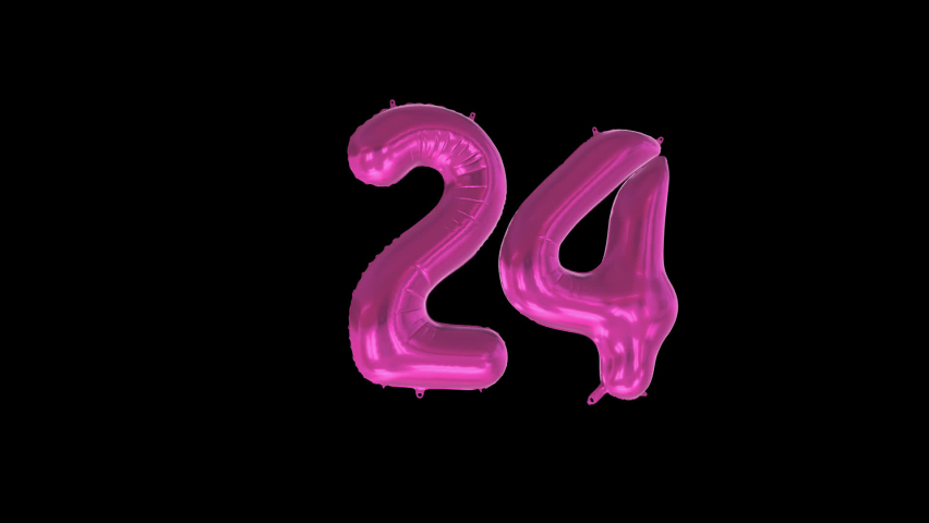 anniversary celebration helium balloon number 24 Stock Footage Video ...