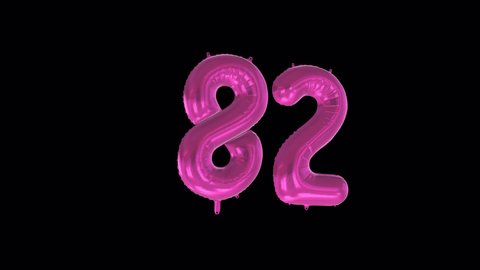 Anniversary Celebration Helium Balloon Number 82 Stock Footage Video ...