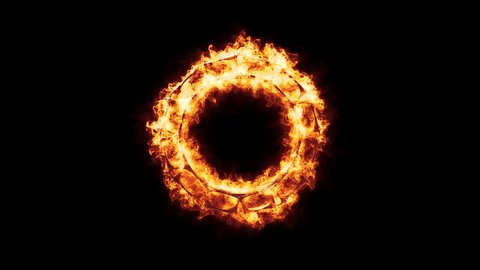 Fire Wreath Burning On Transparent Background Stock Footage Video (100% ...