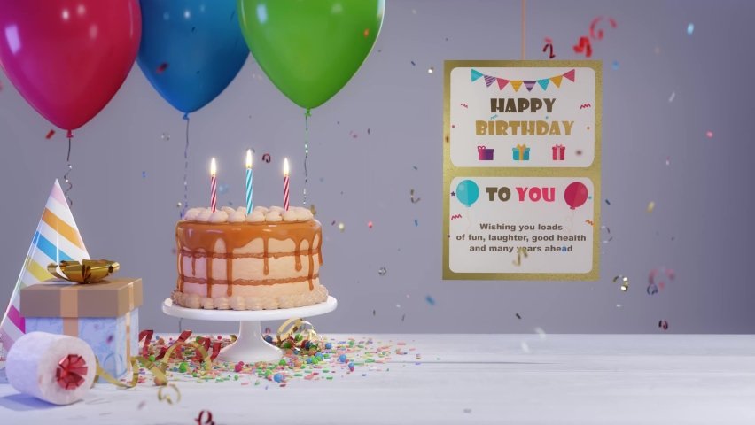 393 Birthday Cake 3d Rendering Stock Videos