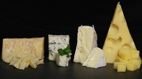 Preparation Cheese Plate Hard Cheeses Camembert Stock Footage Video ...