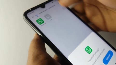 Kerala India 07may2022 Hand Finger Uninstall Stock Footage Video (100% ...