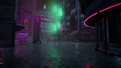 Super Cool Cyberpunk City Alley Stock Footage Video (100% Royalty-free ...