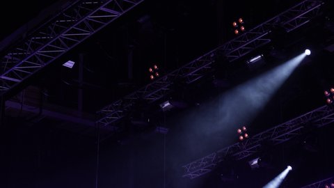 Illuminated Concert Stage Smoke Stock Footage Video (100% Royalty-free ...