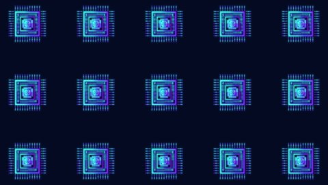 Looped Digital Microchip Illustration Animated Moving Stock Footage ...