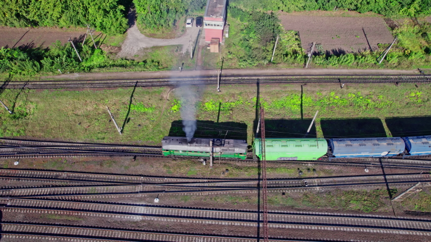 railway cargo station junction trains track Stock Footage Video (100% ...
