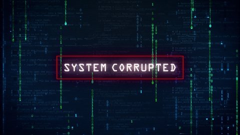 Animated System Corrupted Message On Tv Stock Footage Video (100% ...