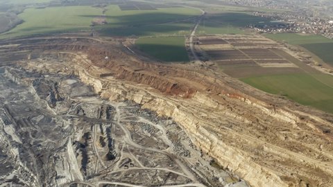 Open Pit Mining Huge Piles Waste Stock Footage Video (100% Royalty-free ...