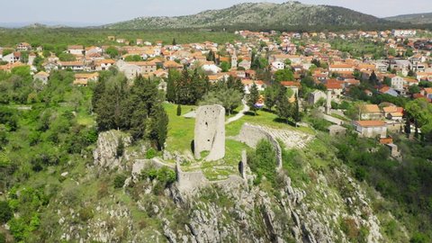 Medieval Fortress Gradina On Cliffs Cikola Stock Footage Video (100% ...
