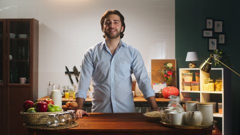 Young Man Chef Portrait Spanish Husband Stock Footage Video (100% ...
