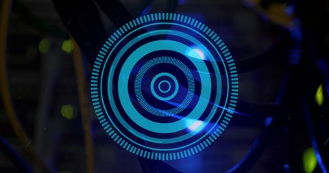 Animation Processing Circle Over Computer Wires Stock Footage Video ...