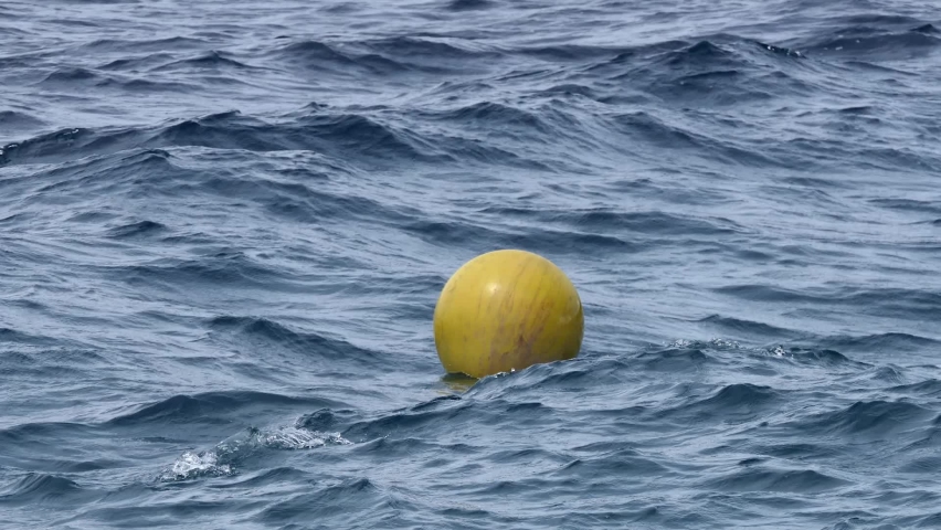 small round buoy moves on waves Stock Footage Video (100% Royalty-free ...
