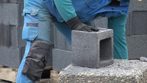 Concrete Floor Cutting Cinder Block Grinder Stock Footage Video (100% ...