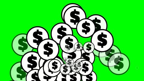 Flat Cartoon Dollar Sign Animation On Stock Footage Video (100% Royalty ...