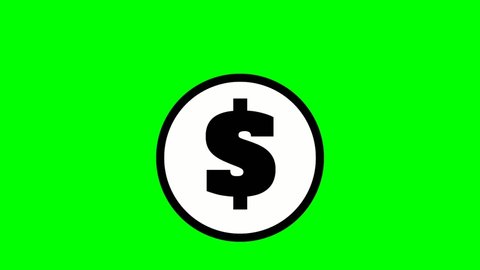 Flat Cartoon Dollar Sign Dropped Down Stock Footage Video (100% Royalty ...