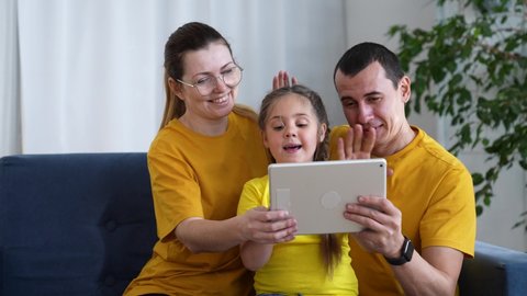 Happy Family Chatting Online Modern Technologies Stock Footage Video ...