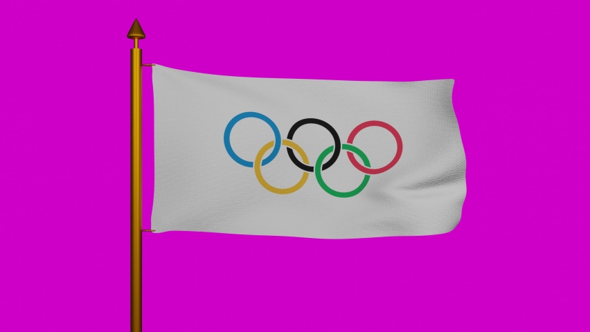 International Olympic Committee Ioc Flag Waving Stock Footage Video ...