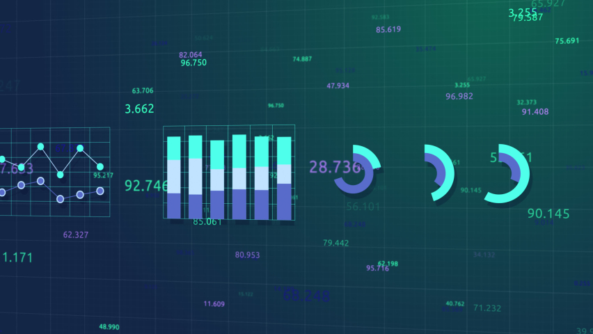 Loop Animation of Business Infographics with Charts and Bar Stats ...
