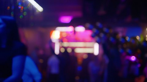Blurry Bright Background People Partying Clubbing Stock Footage Video ...