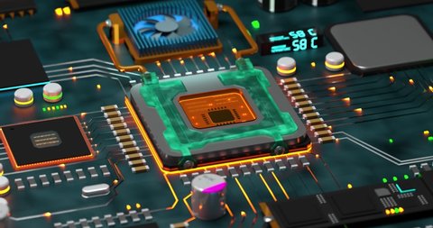 Motherboard Animation 4k Resolution Computer Components Stock Footage ...