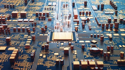 Impressive Animation Shows Data Flow Motherboard Stock Footage Video ...