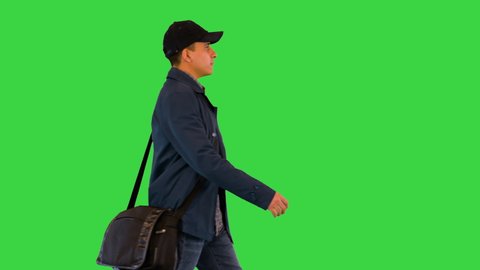 Happy Male Postman Walk Hurry Looking Stock Footage Video (100% Royalty ...