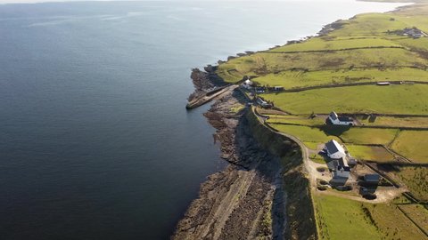 Aerial View Ballysaggart Pier 15th Century Stock Footage Video (100% ...