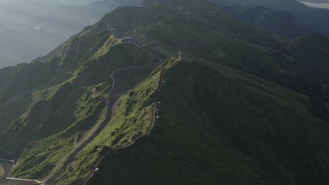 Aerial Top View Mountain Ridge Panorama Stock Footage Video (100% ...